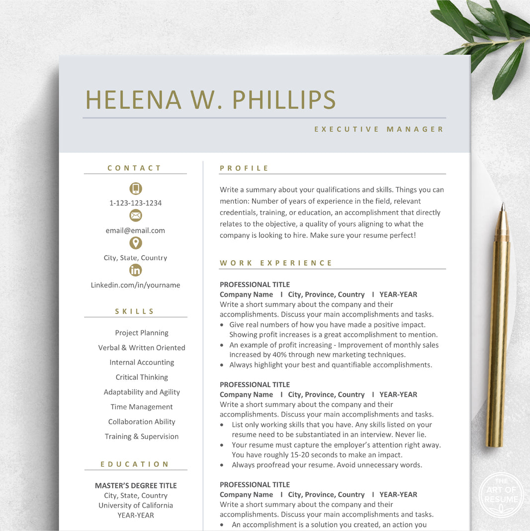 Customize Resume Template Borders and Lines in Microsoft Word – The Art ...
