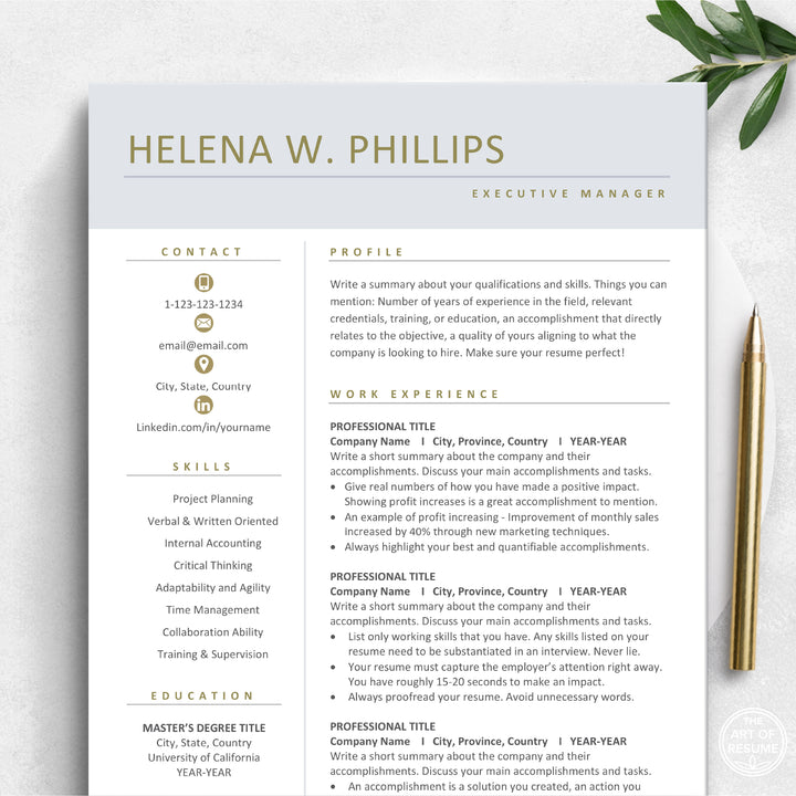 How to Align Your Resume Template – The Art of Resume