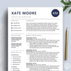 Professional Navy Blue Resume Template Design | Free Cover Letter – The ...