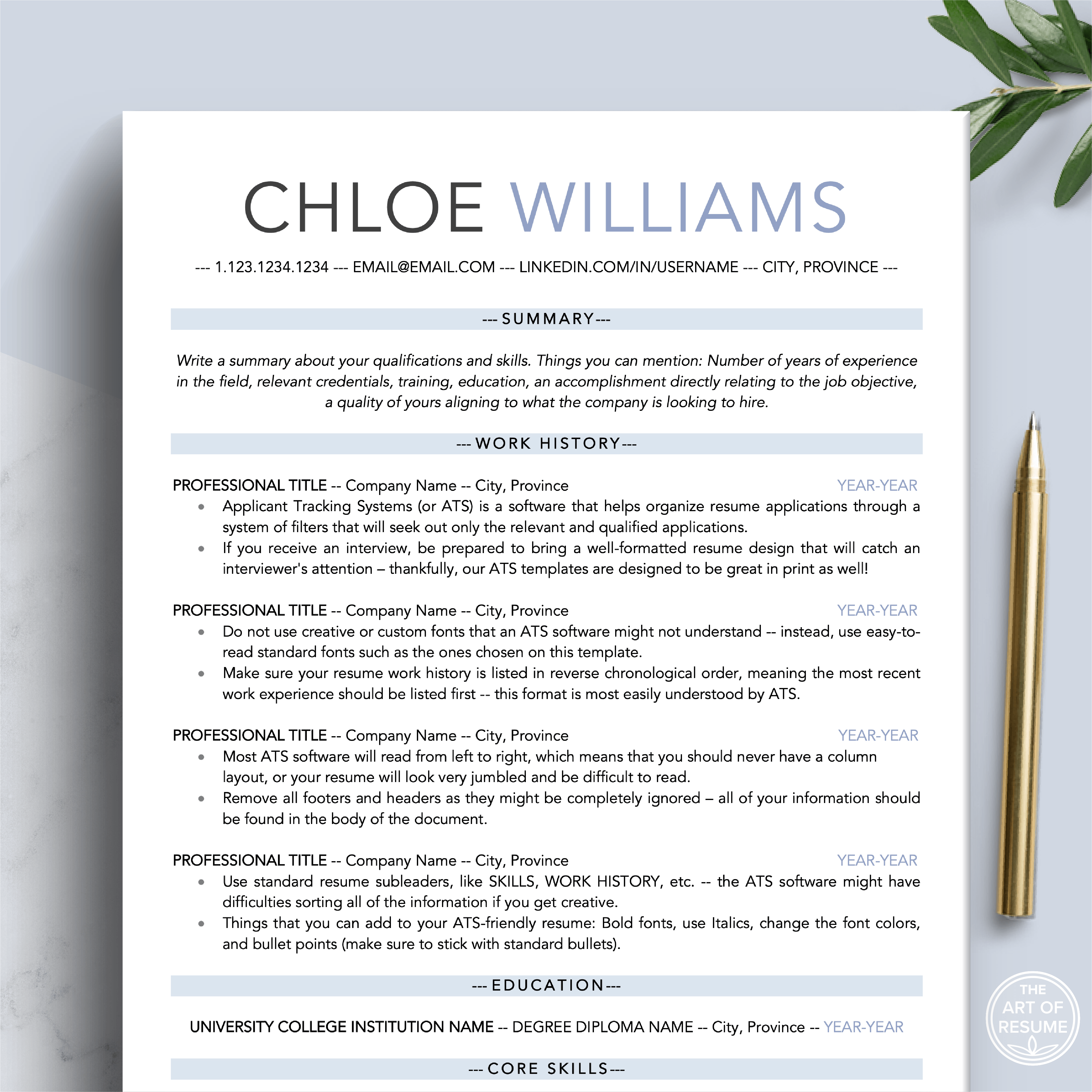 Meilleurs modèles de CV compatibles ATS en 2024 – The Art of Resume