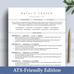 ATS Friendly Resume CV Template, ATS Curriculum Vitae (Application Tra ...