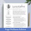Yoga Resume Template, Yoga Instructor CV Template, Massage Therapist ...