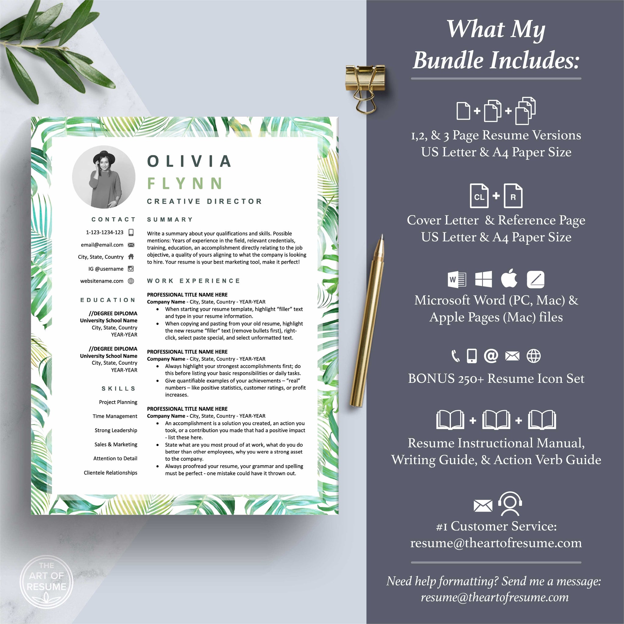 Free Creative Resume Templates | Floral Resume CV – The Art of Resume