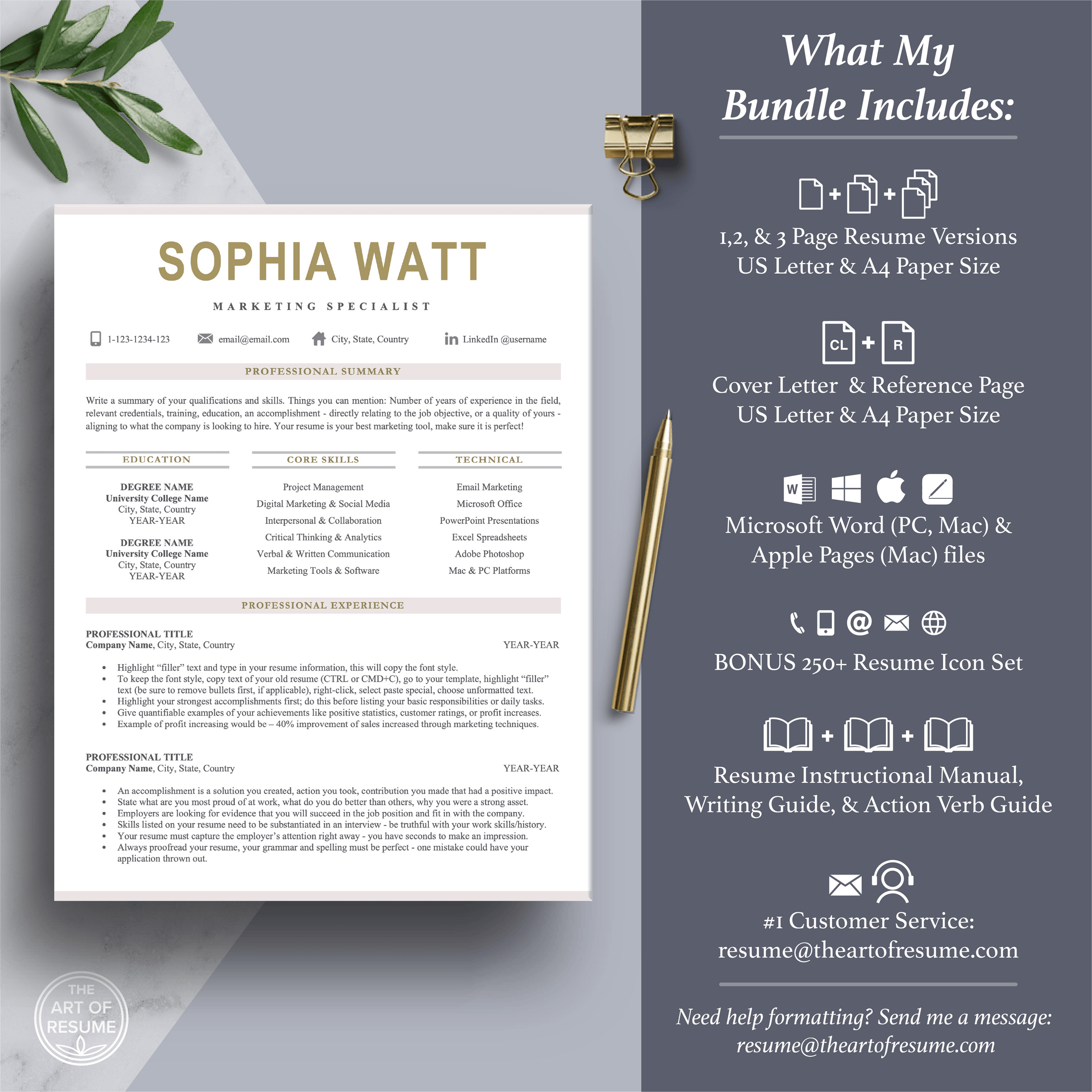 Modern Resume Designs, Professional CV Templates (It's Easy!) – The Art ...