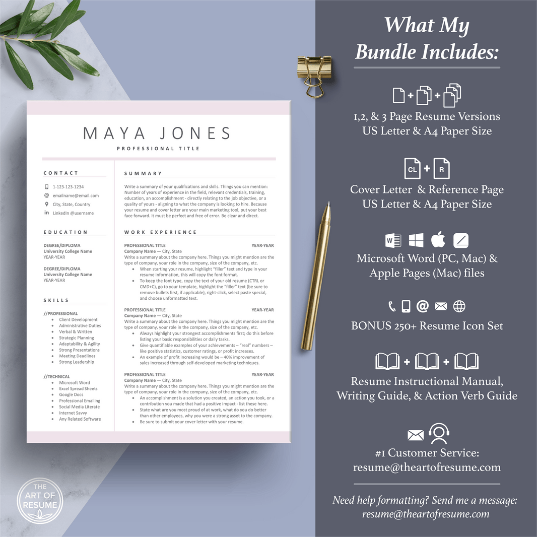 Customize Resume Template Borders and Lines in Microsoft Word – The Art ...