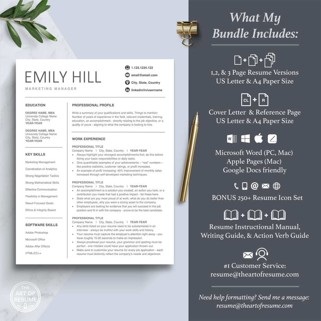 Customize Resume Template Borders and Lines in Microsoft Word – The Art ...
