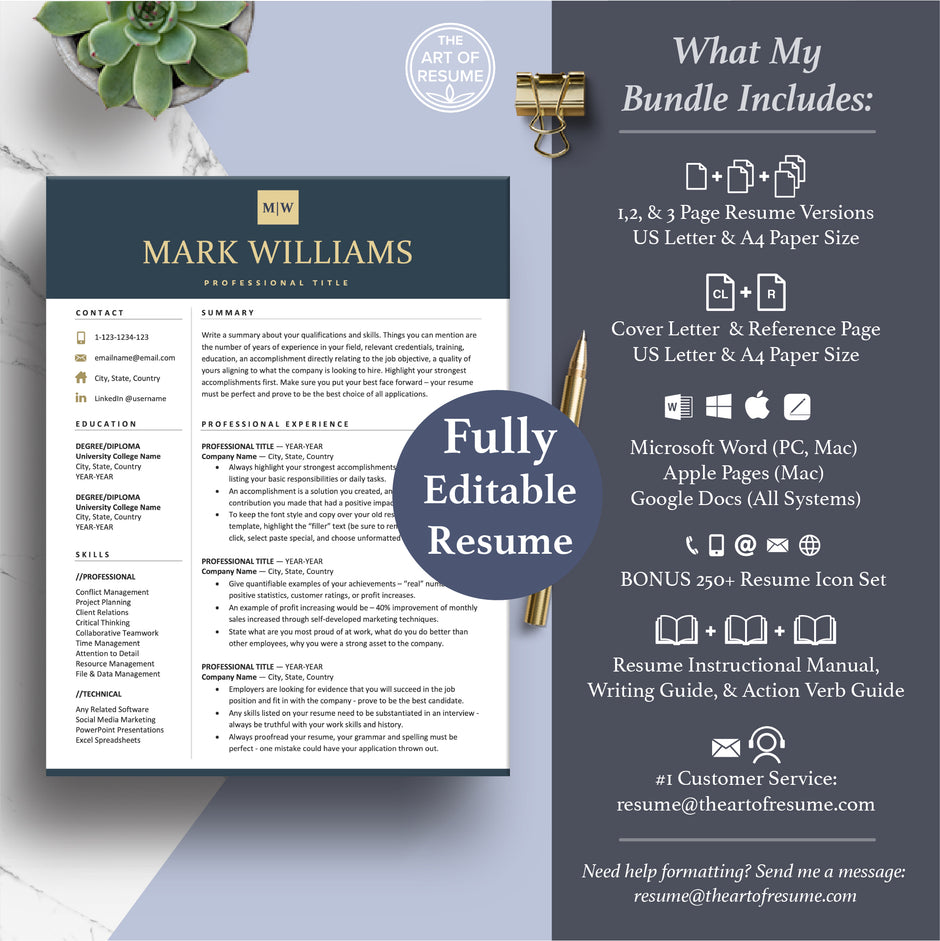 Customize Resume Template Borders and Lines in Microsoft Word – The Art ...