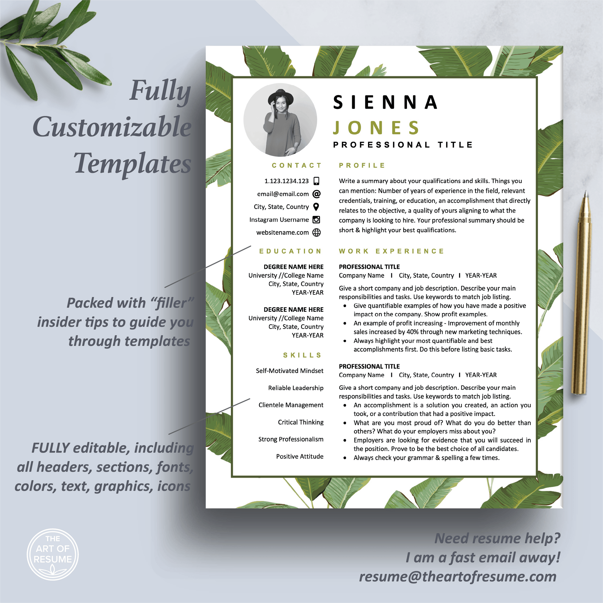 Creative Resume Templates | Floral Resume | Tropical Tiki Resume – The ...