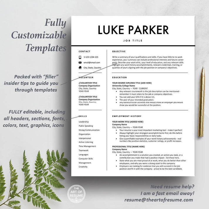 Student Resume Template | No Work Experience Resume Format – The Art of ...
