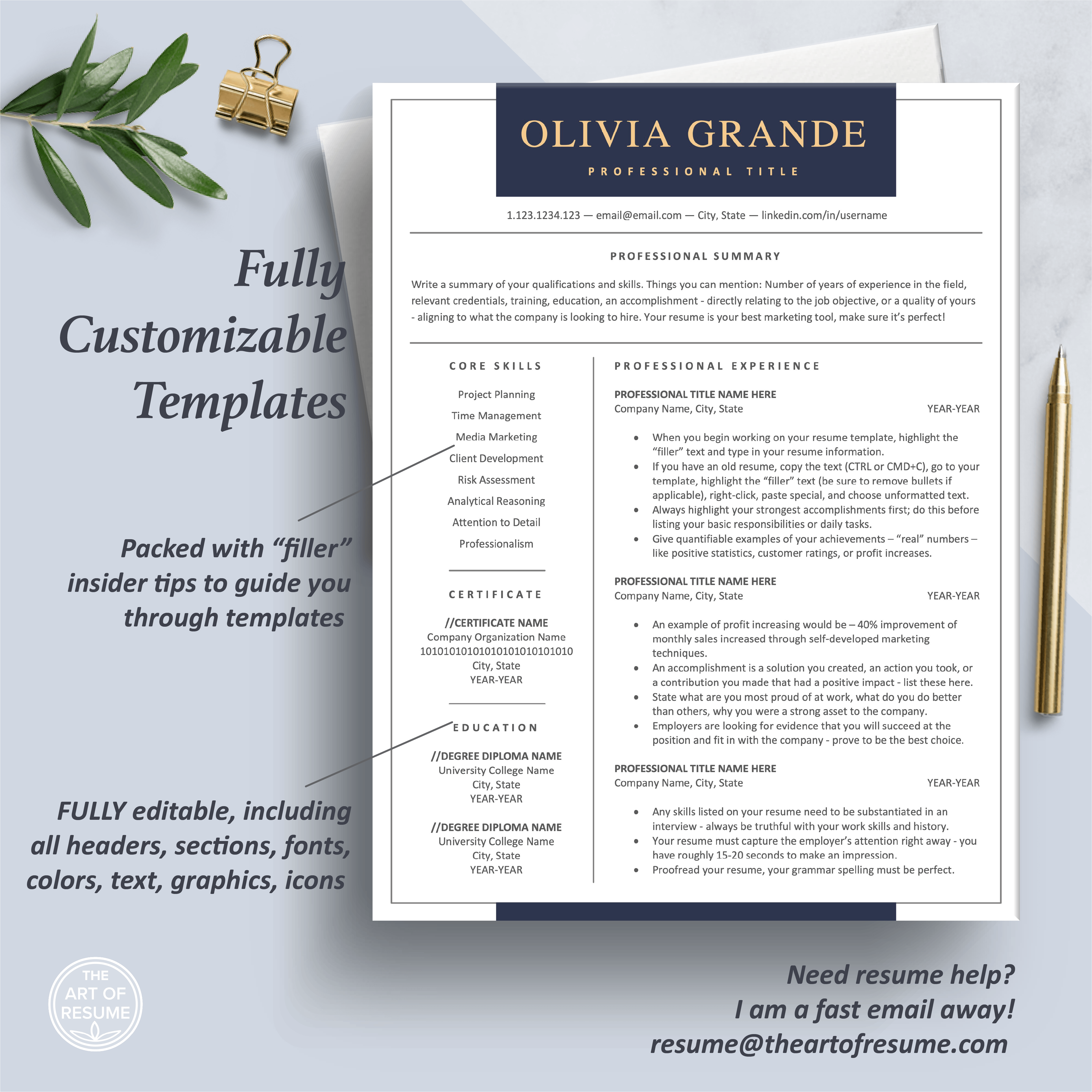 Professional Resume | Modern CV Design | Free Resumes Included – The ...