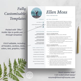Yoga Teacher Resume Template, Yoga Instructor CV Template, Fitness CV ...