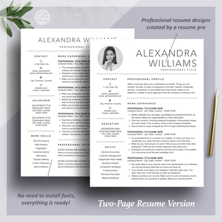 Free Resume Template with Headshot Photo and Cover Letter – The Art of ...