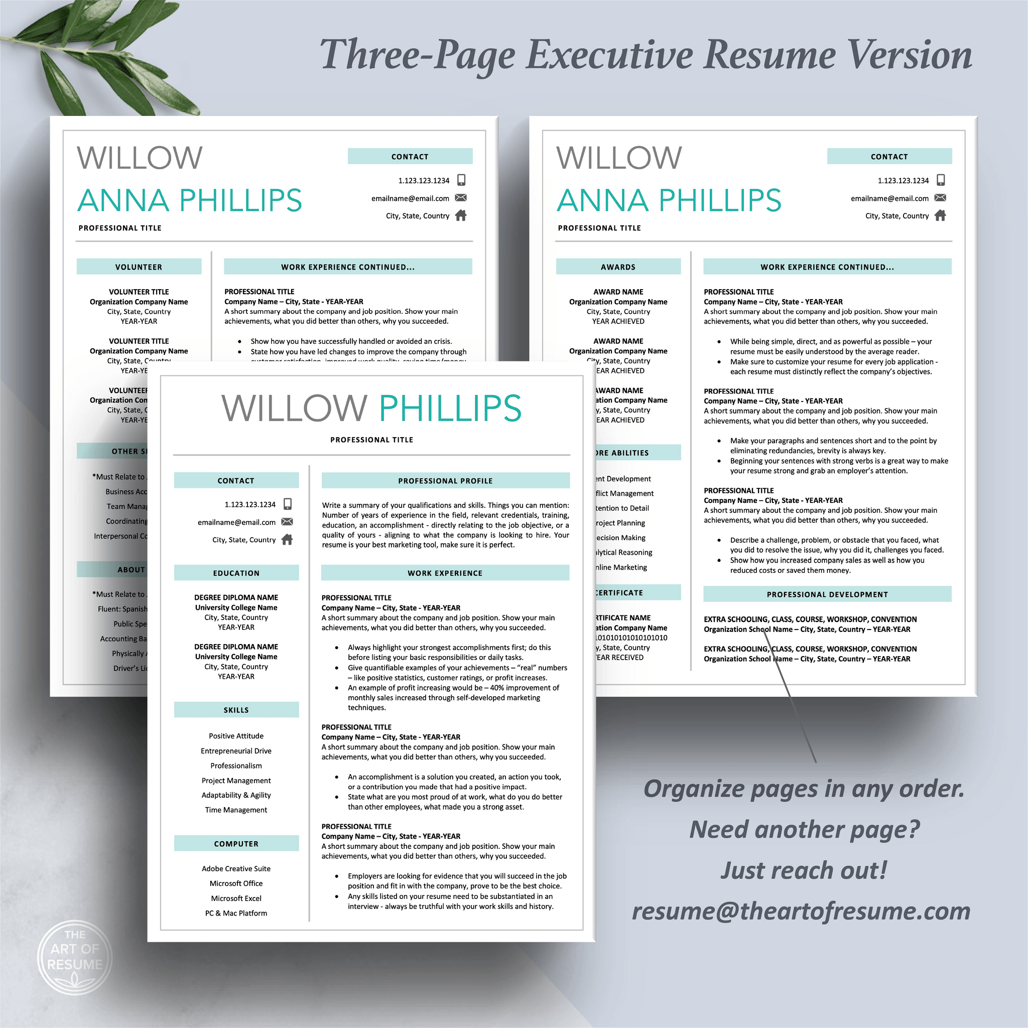 Free Resume CV | Creative Teal Blue Resume Download – The Art of Resume