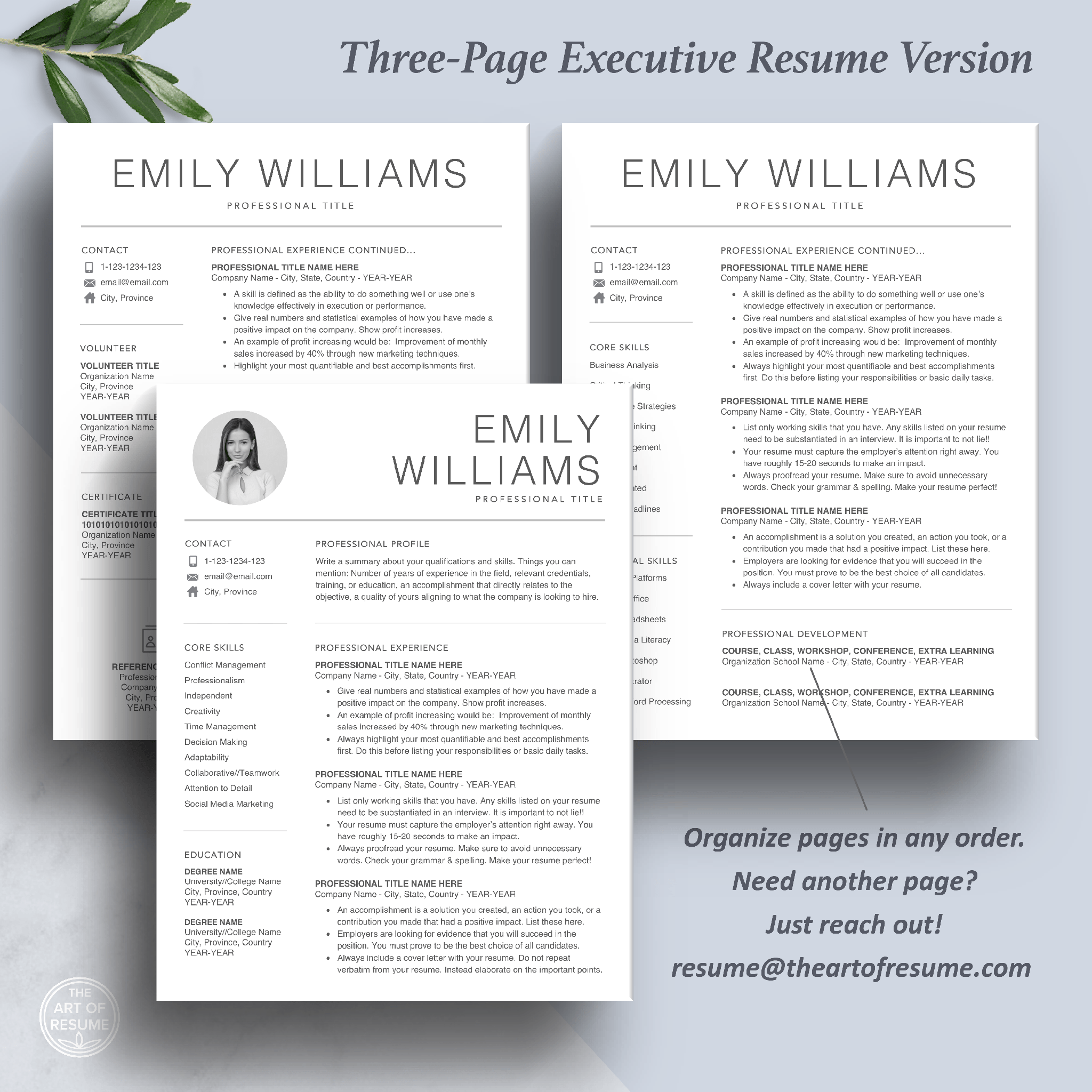 Simple Resume with Photo Insert | Professional Resume Templates – The ...