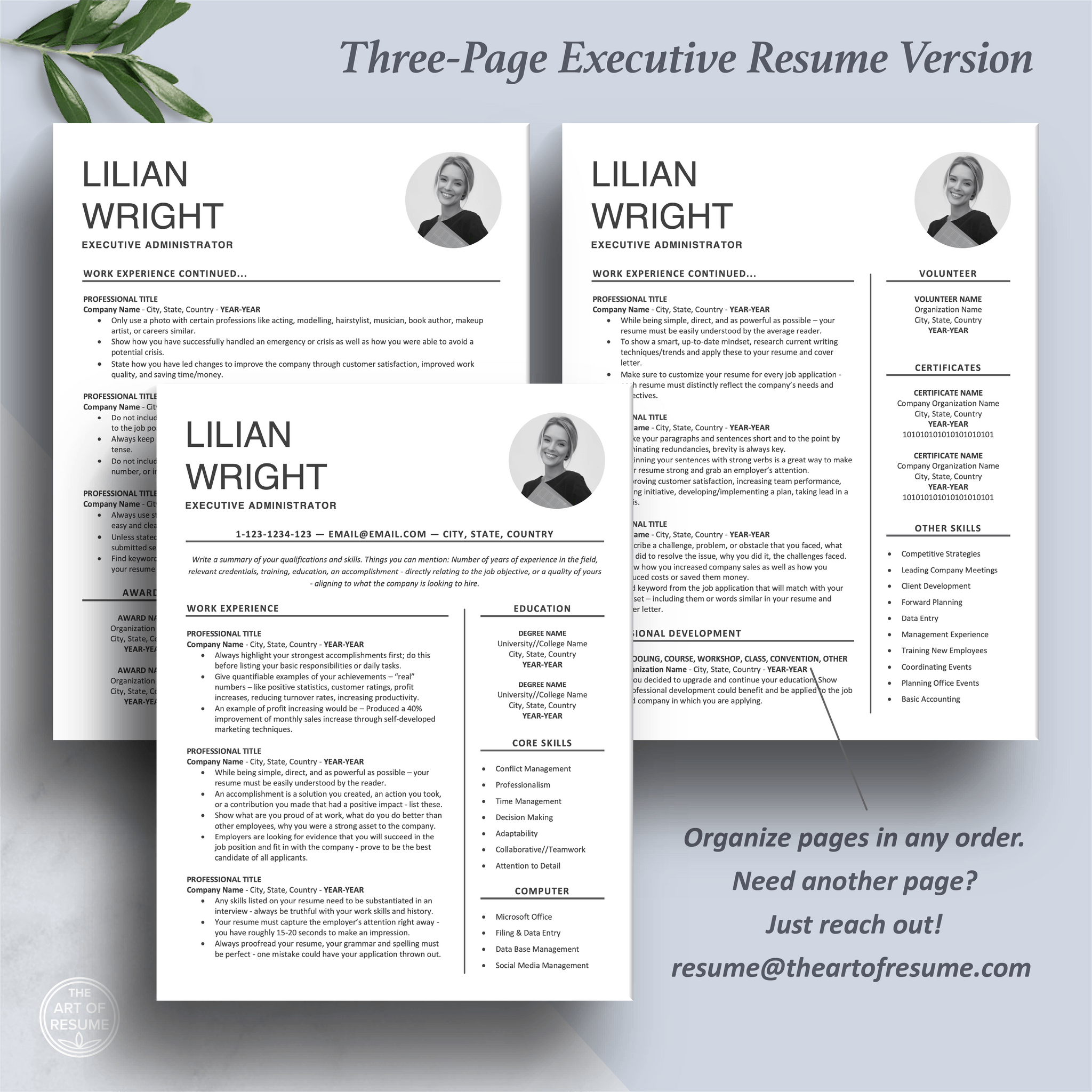 Professional Resume with Photo, Modern Resume Templates – The Art of Resume