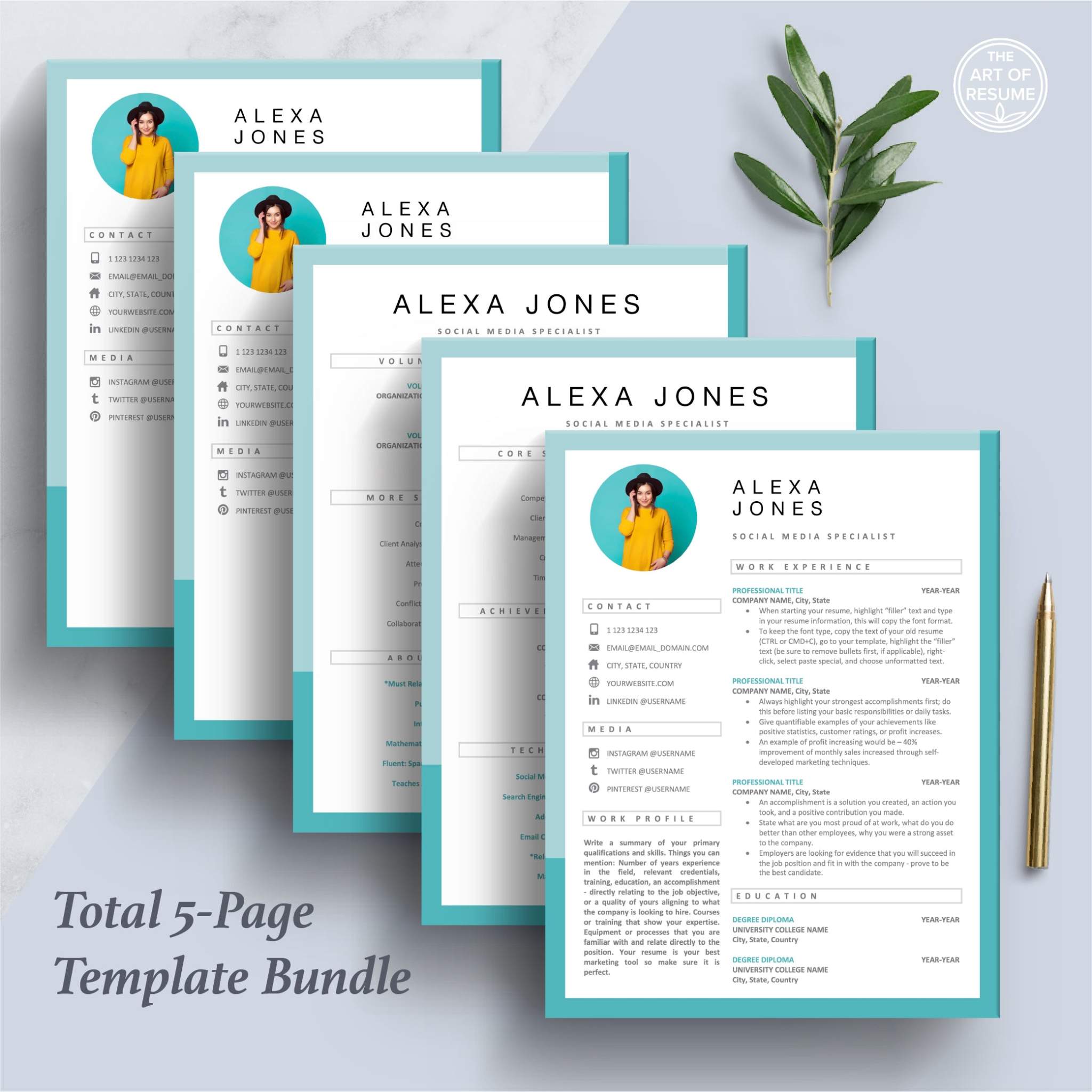 FREE Creative Resume Design with Photo | Resume CV (Profile Picture ...